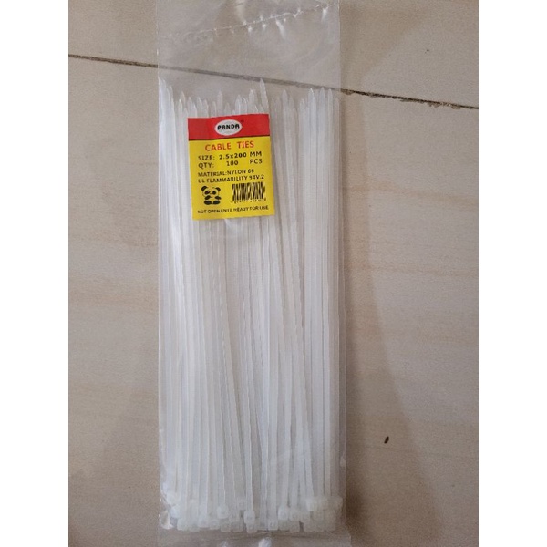 Jual tali ripet panda 2 koma 5 x 200 mm 20 cm warna putih kabel ties ...