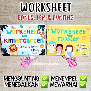 Jual Worksheet for Toddler & Kindergarten / Work sheet gunting tempel ...