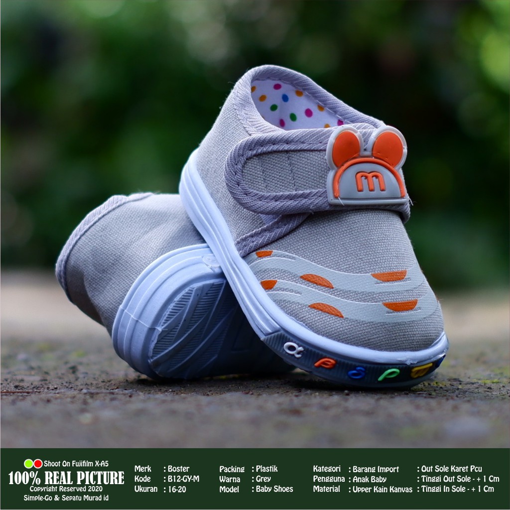 SEPATU BABY - SEPATU BAYI IMPORT LUCU VELCRO BOSTER BX11 M - BX12 M 16 ...