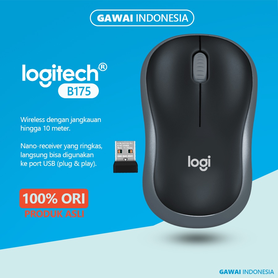 Jual Logitech B175 Wireless Mouse ORIGINAL | Shopee Indonesia