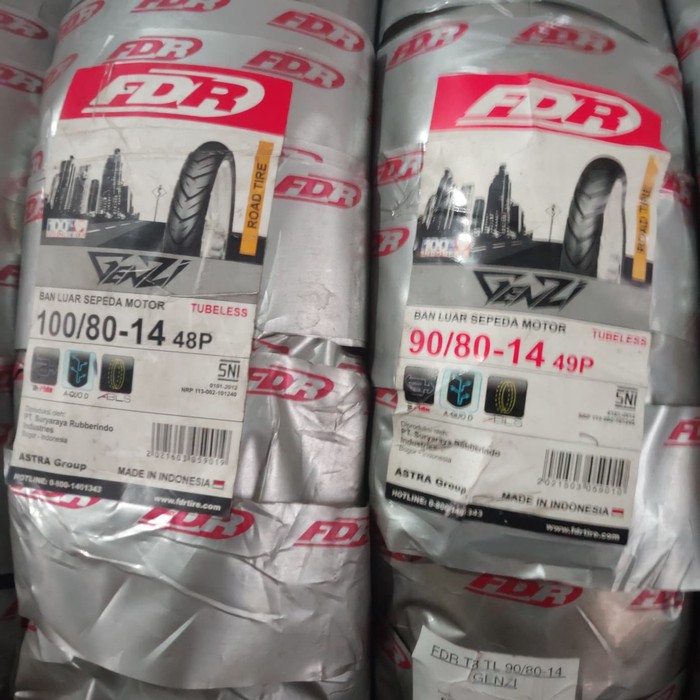 Jual Ban FDR Tubeless 90/80-14 dan 100/80-14 Genzi - Genzi Pro | Shopee ...