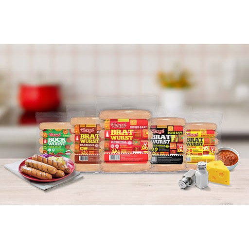Jual Sosis Sapi Hanzel Bratwurst Original / Blackpaper / Cheese ...