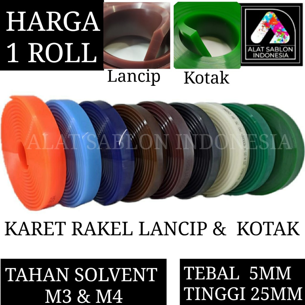 Jual KARET RAKEL SABLON TAHAN SOLVENT LANCIP KOTAK KECIL 5MM 1ROLL ...