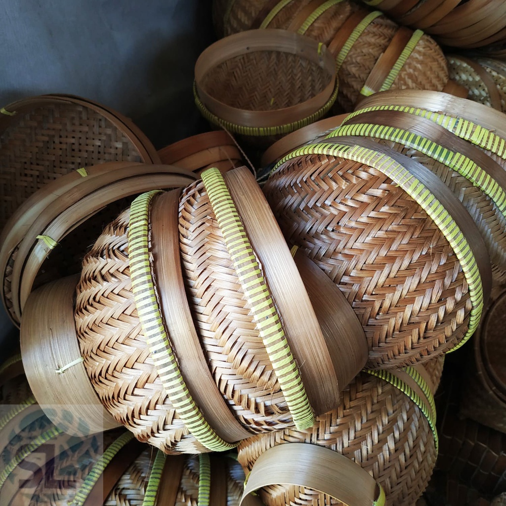 Jual Bakul / Wakul Tempat Nasi Anyaman Bambu + Tutup 26cm | Shopee ...