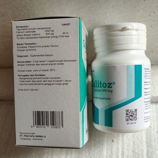 Jual Calitoz/Calos Botol -Suplemen Kalsium 500mg-isi 60 tablet | Shopee ...