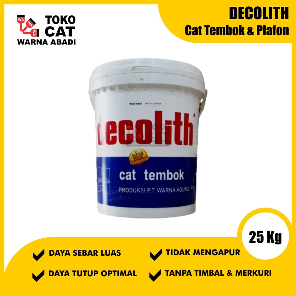 Jual CAT TEMBOK DECOLITH WARNA PUTIH 25 KG Indonesia|Shopee Indonesia