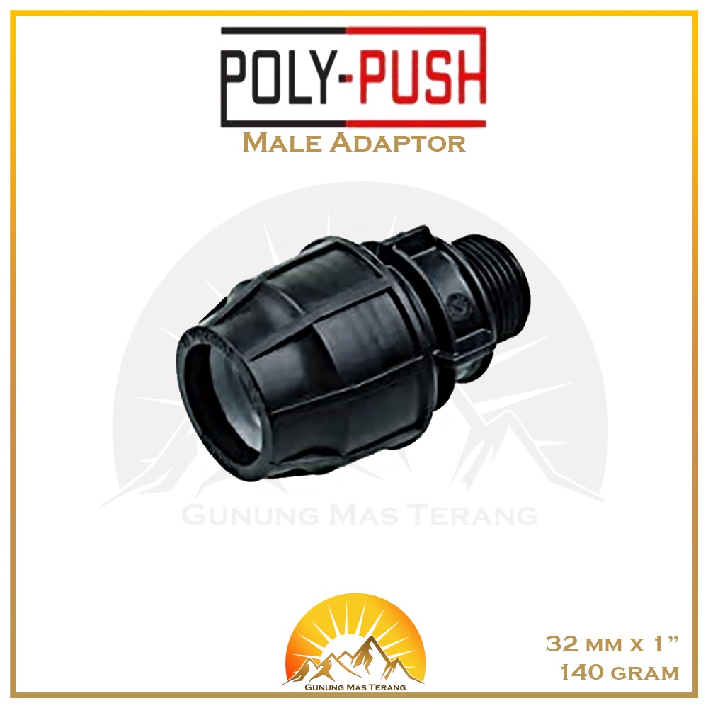 Jual Poly Push HDPE Fitting 32 x 1" Male Threaded Adaptor Sok Drat Luar ...