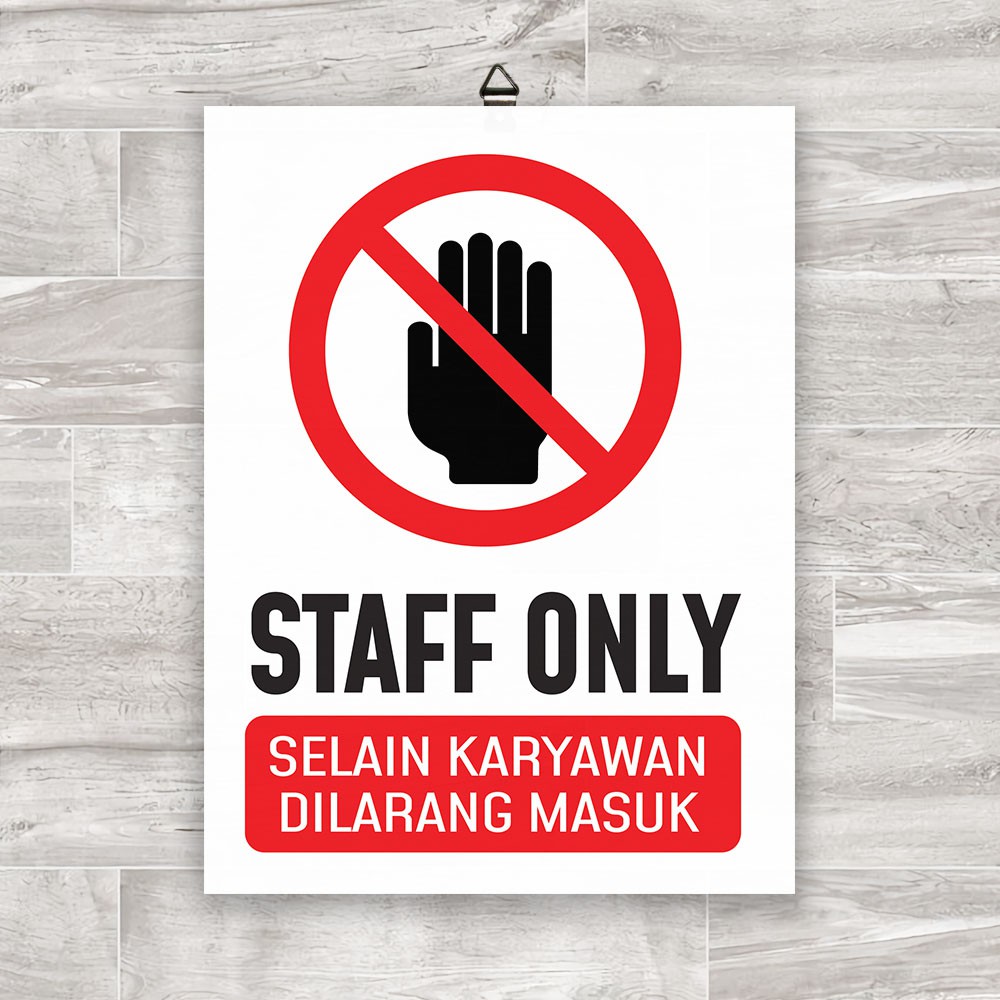 Jual 10 - Stiker Dilarang Masuk |Staff Only | Hiasan Dinding | Pajangan ...