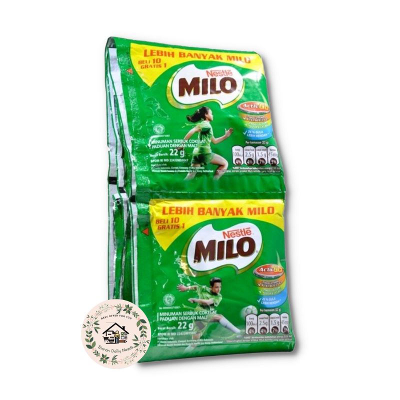 Jual Nestle Milo Activ Go 22gr Renceng isi 10 free 1 (isi 11) Indonesia ...