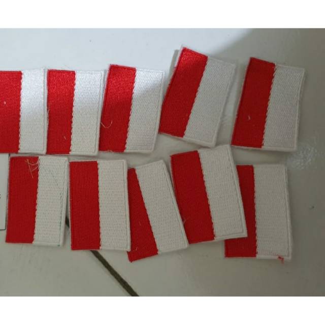 Jual EMBLEM BORDIR JASA BORDIR BAJU BENDERA INDONESIA 4.5 x 3 cm (10 pc ...