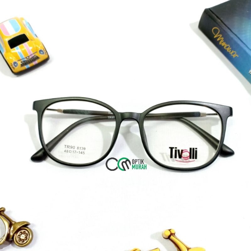 Jual Frame kacamata oval cowok cewek hitam doff TV 8139 | Shopee Indonesia