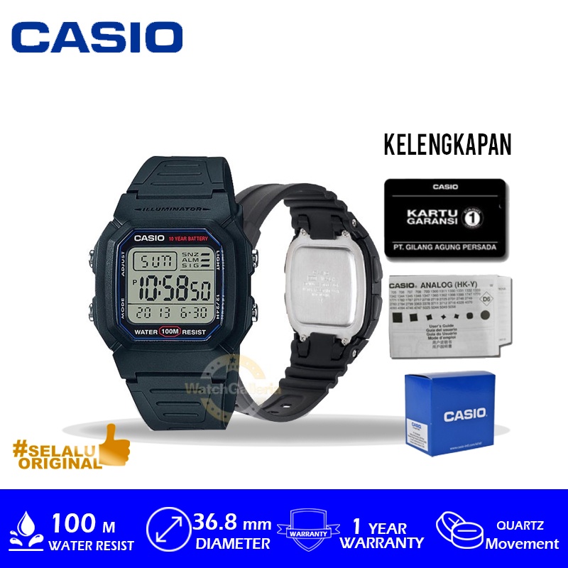 Jual Casio General Digital Man W-800H-1AVDF / W800H / W800H1 | Shopee Indonesia