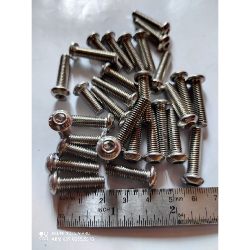 Jual Baut L Stainless Button M6 x 20 atau Baut 10 Panjang 2cm | Shopee Indonesia