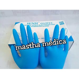 Jual Sarung Tangan Medis Handscoon Handscon Handskun Sensi Gloves Biru ...