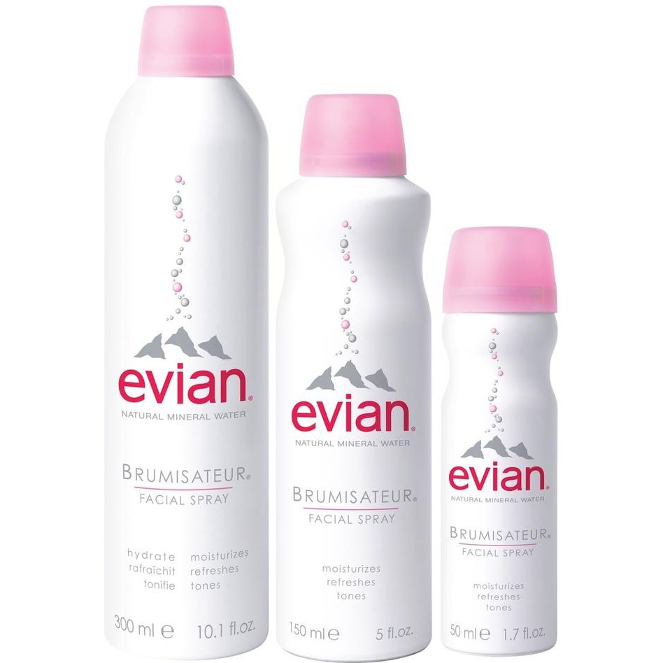 Jual Evian Natural Mineral Water Facial Spray 50ml - 300ml Indonesia ...