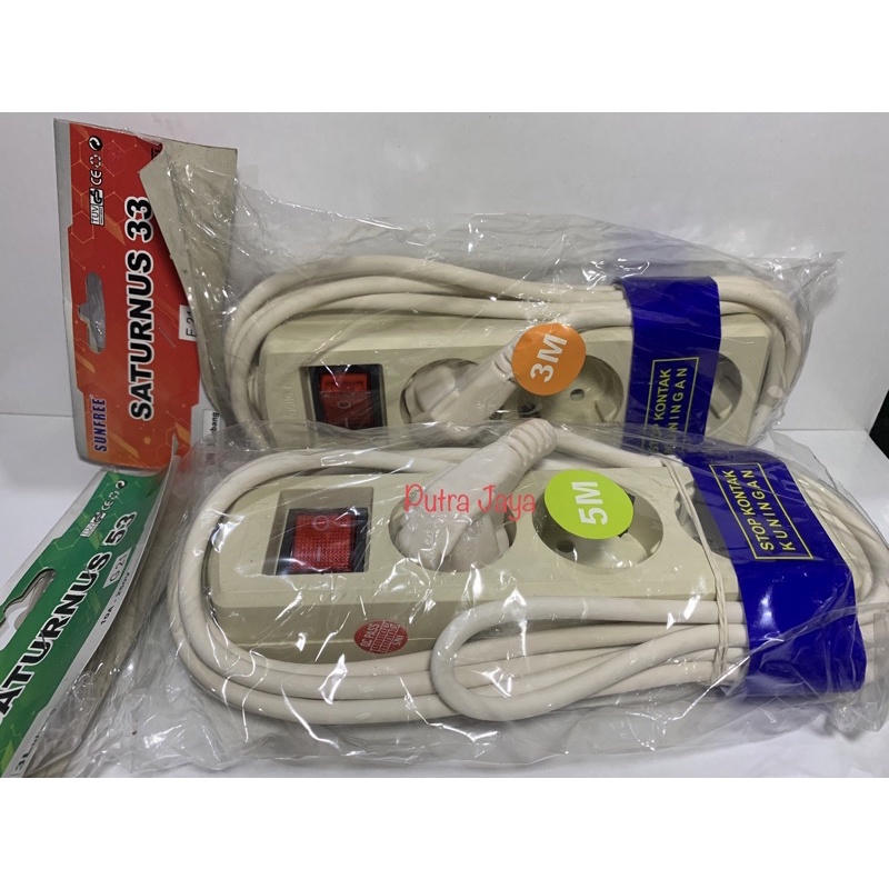 Jual Sunfree Cok sambung Stop kontak kuningan 3 Lubang 3 Meter 5 Meter ...