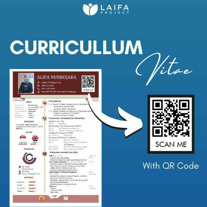 Jual DESAIN CV / CURRICULUM VITAE + QR CODE + 24JAM JADI Indonesia|Shopee Indonesia