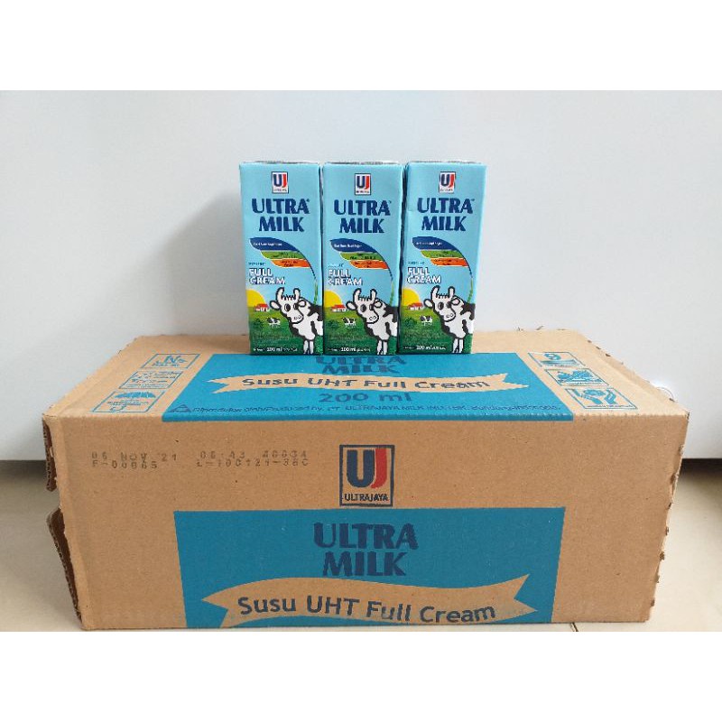 Jual Ultra Milk Full Cream 200ml 1Dus(24pcs) Indonesia|Shopee Indonesia
