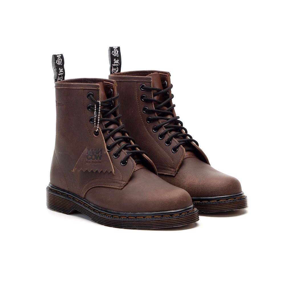 Jual Mancow High Boots Crazy Horse Brown Sepatu Formal Pria Wanita ...