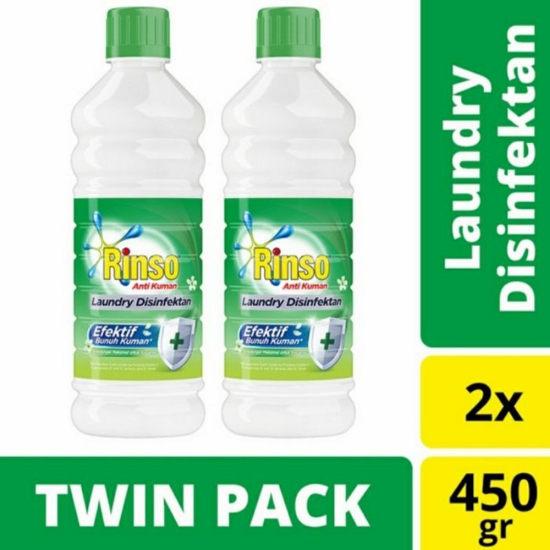 Jual Rinso Anti Kuman Rinso Laundry Desinfectan Botol 450 Ml Twin Pack ...