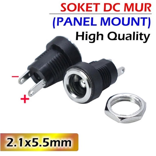 Jual Soket DC Mur 2.1x5.5mm Panel Mount Female Power Socket Plug In ...