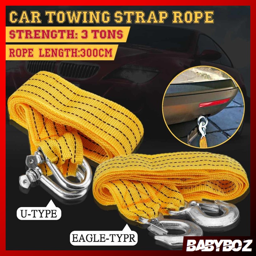 Jual BABYBOZ - Tali Derek Mobil Emergency Tow Rope Towing 3 Meter ...