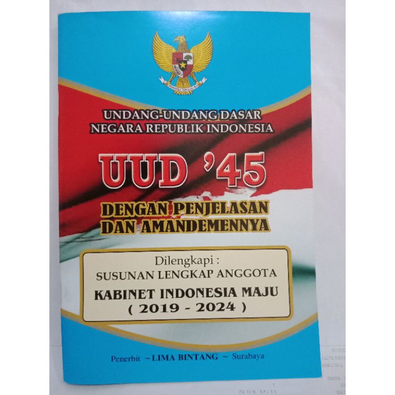 Jual Buku Uud45 Besarsusunan Lengkap Kabinet Indonesia Maju Shopee Indonesia 