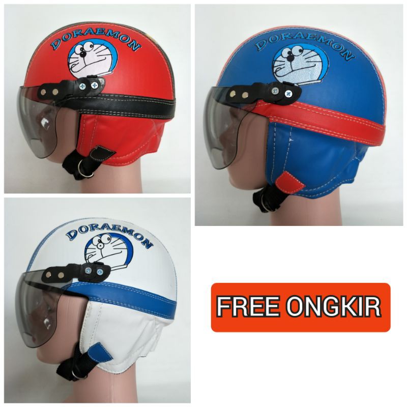 Jual Helm Anak SNI Karakter Doraemon Plus Kaca Usia 1-5 Tahun | Shopee ...