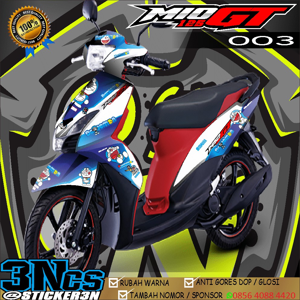 Jual decal yamaha mio gt 125 fullbodi doraemon lucu, decal fullbodi ...