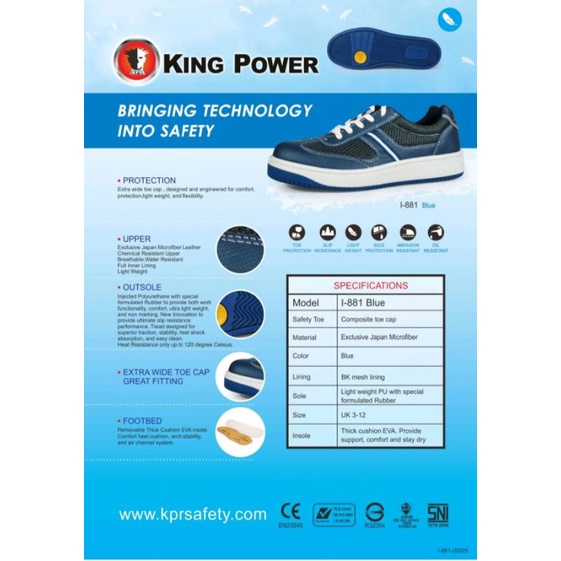 Jual Sepatu safety king power L-881 BLUE original | Shopee Indonesia
