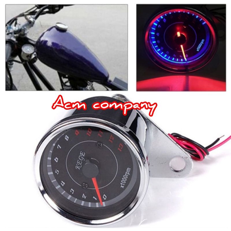 Jual Tachometer RPM JARUM Bulat / Takometer Jarum 12V Universal motor ...