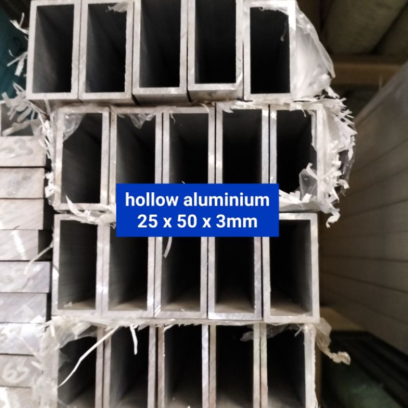 Jual Hollow Aluminium 25 x 50 x 3mm / holo alumunium harga per 10cm ...