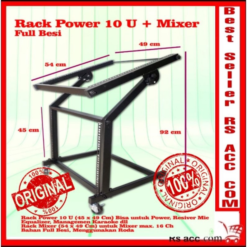 Jual RACK POWER 10 U / RACK MIXER AUDIO 16 CH / RACK ACC SOUND SYSTEM ...