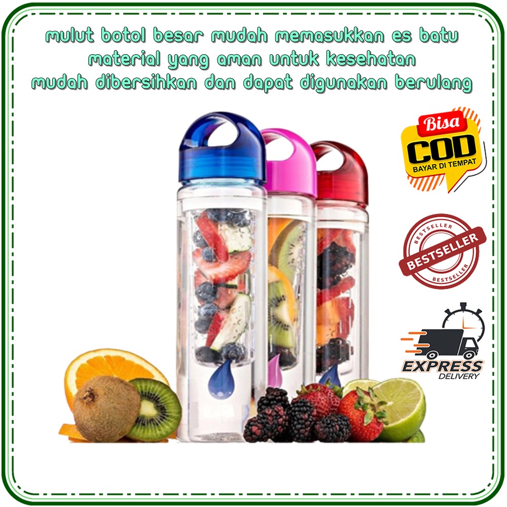 Jual Tritan Botol Infused Water Bottle Bpa Free With Fruit Infuser ...