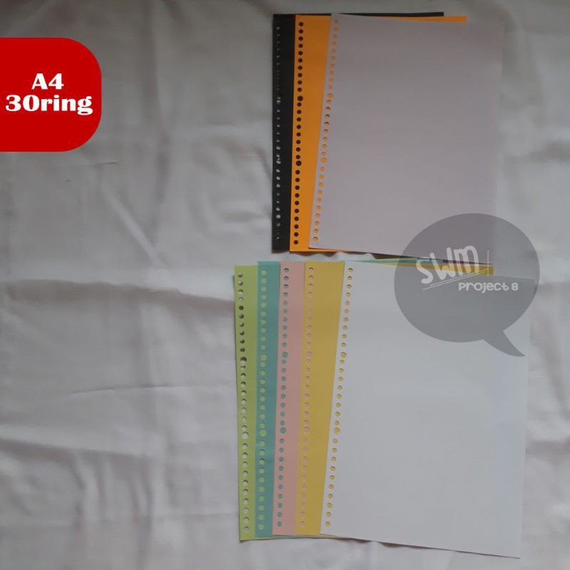 A4 30ring - isi binder refill loose leaf kertas file filler color warna ...