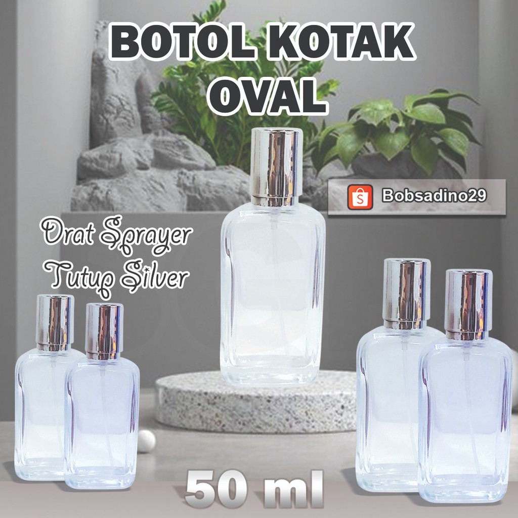 Jual Botol Parfum Kosong 50ml/Oval/Natural/Drat/semi press/Putar/Reffil ...