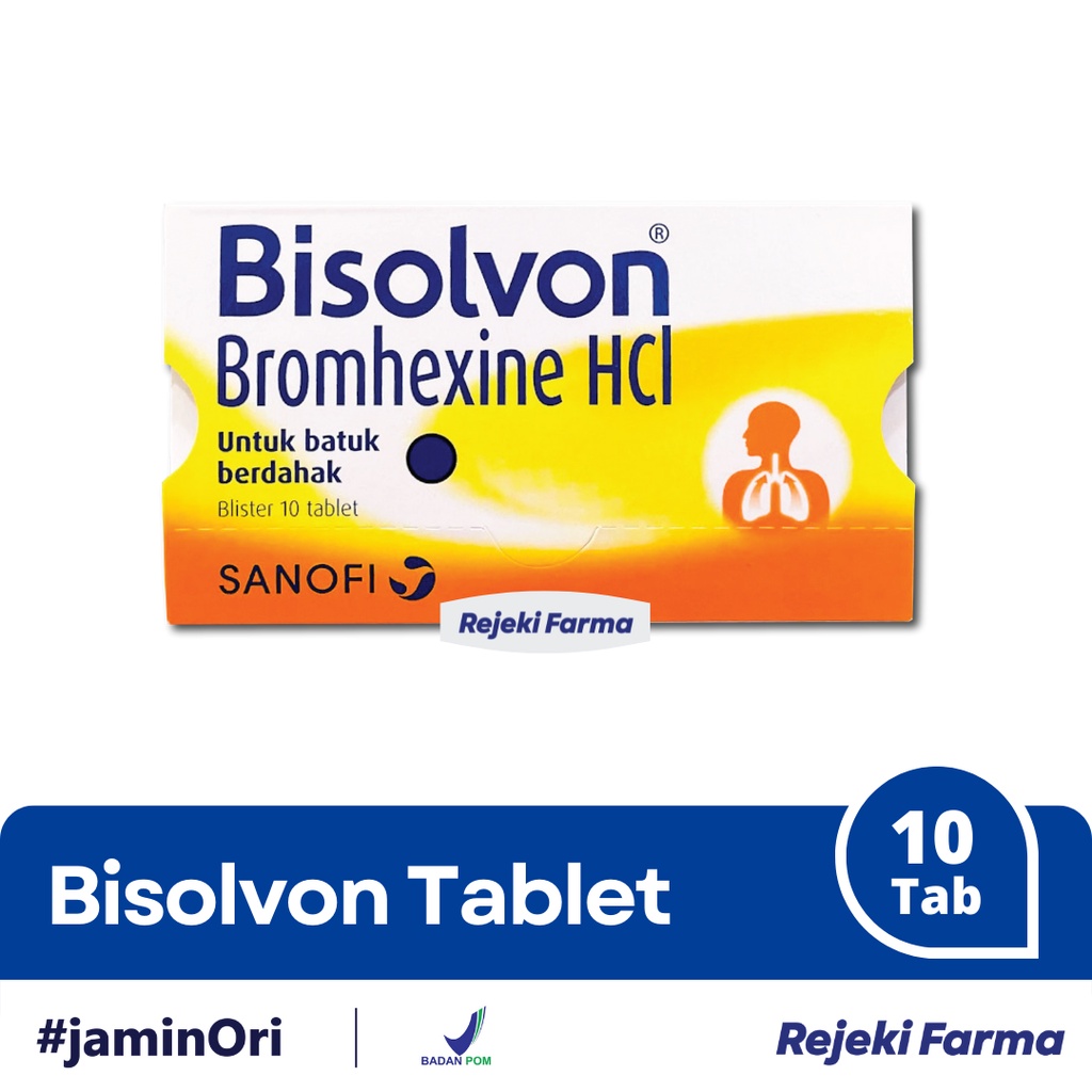 Jual Bisolvon Bromhexine HCl 1 Strip 10 Tablet - STP Tab Batuk Berdahak ...