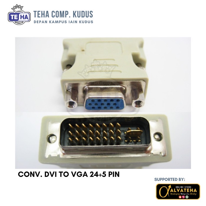 Jual Converter DVI to VGA Male Female-DVI to VGA Converter - 5 PIN ...
