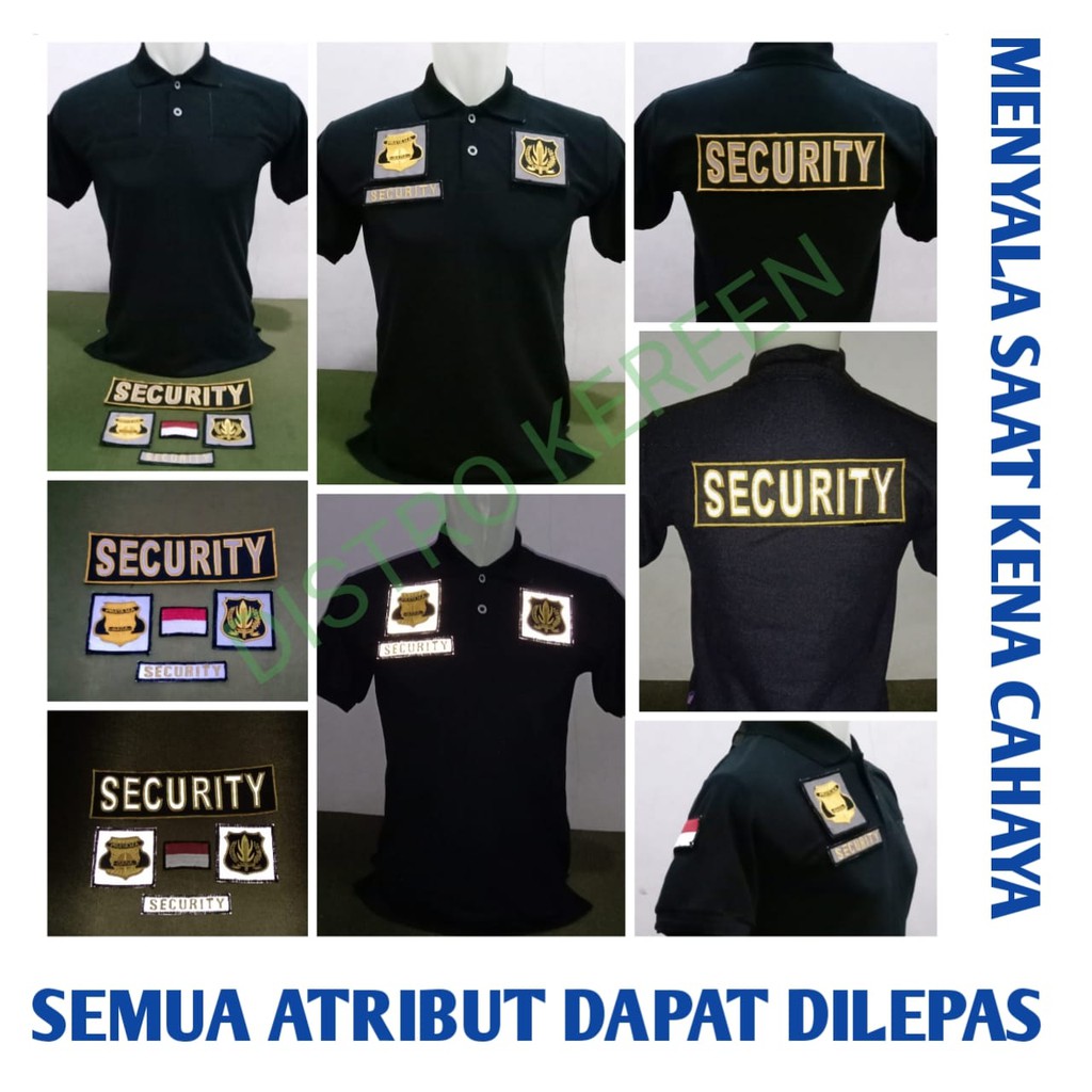 Jual Baju Kaos Security Logo Kuning Emblem Full Bordir bisa di Lepas ...