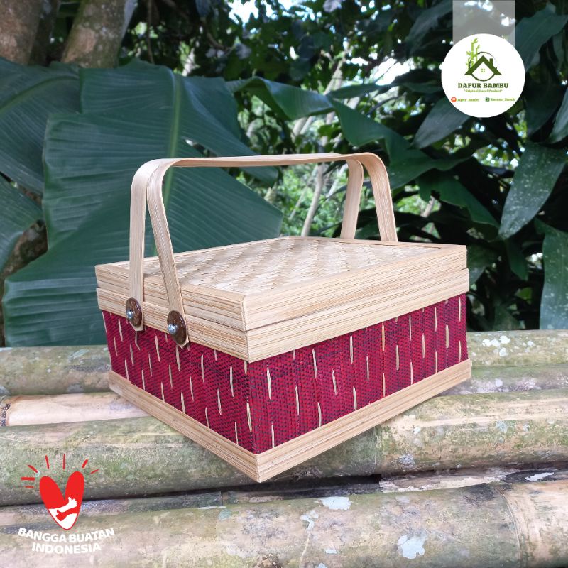 Jual RANTANG BAMBU KOTAK ANYAMAN BIJI PADI/KERANJANG BAMBU/RANTANG ...