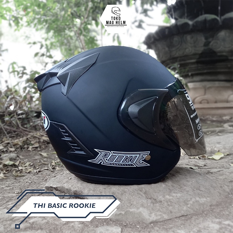 Jual Helm Helmet Motor Pria Wanita Helm Half Face Helm THI Basic Hitam ...