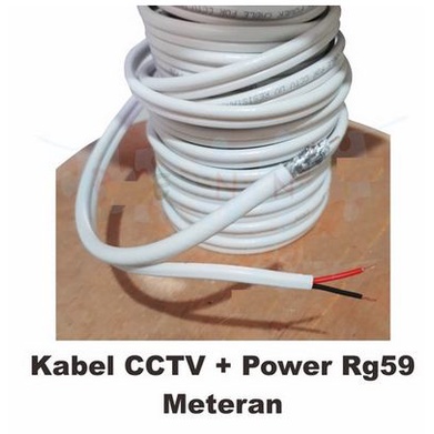 Jual Kabel CCTV Coaxial RG59 + Power CCTV Eceran Meteran Warna Putih ...