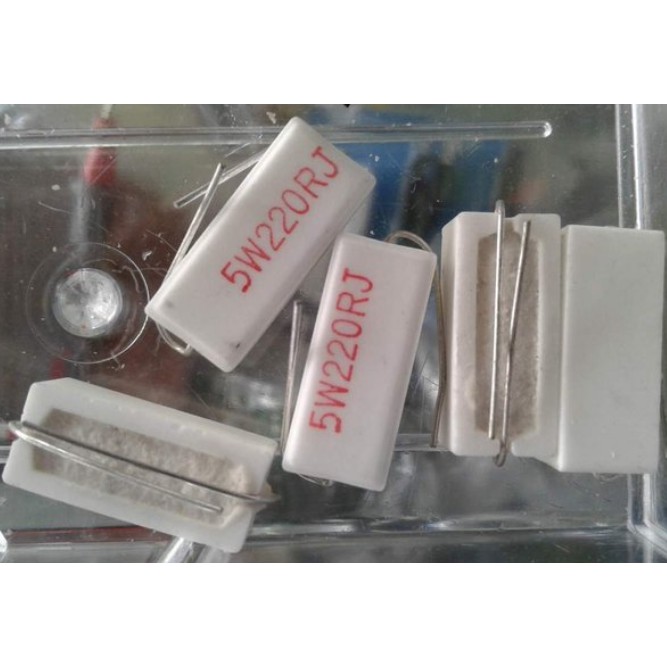 Jual Resistor 220 220R Ohm 5Watt 5W 5 Watt Putih Kapur | Shopee Indonesia