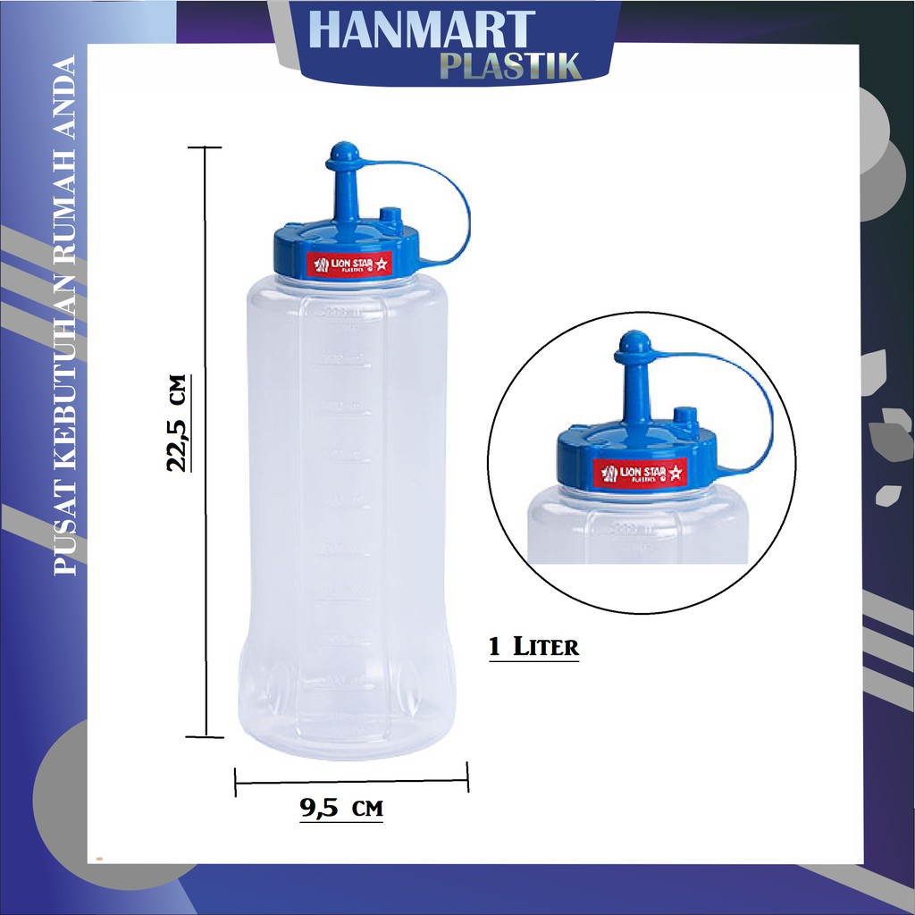 Jual Botol Kecap/Saos Bistro 1 Liter / TS-51 1L Lion Star Murah ...