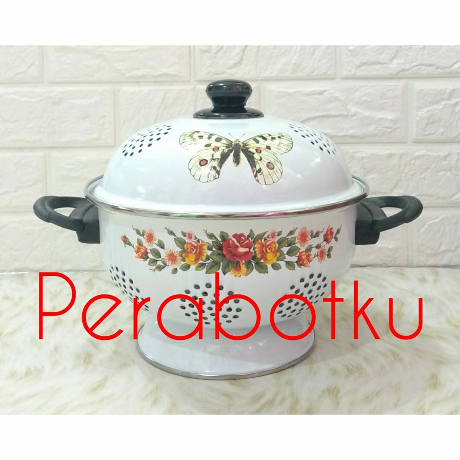 Jual Sangku Nasi + Tutup Enamel 24 cm / Wakul / Bakul / Tempat Nasi ...