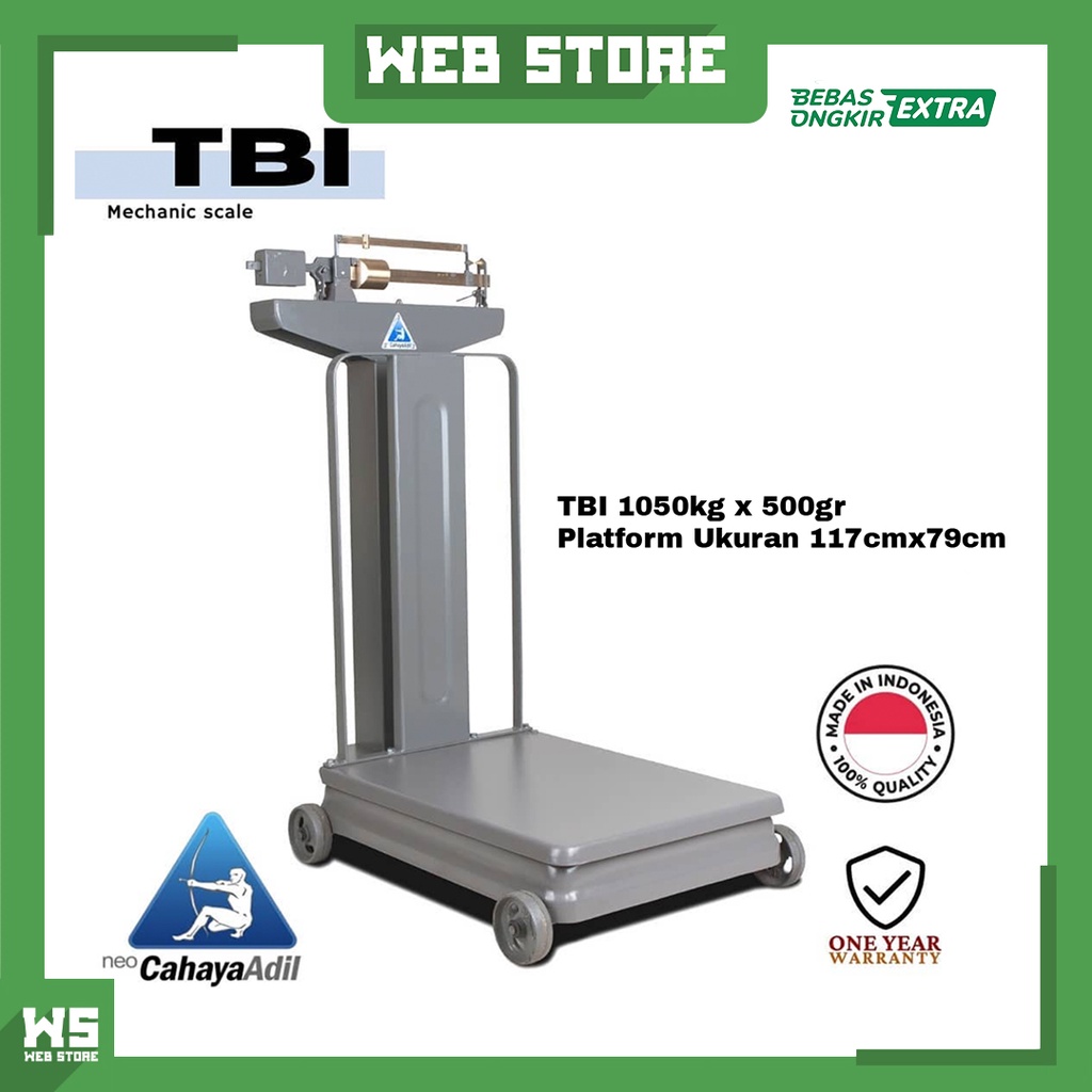 Jual Timbangan Duduk TBI 1050kg Lantai Barang Mekanik Manual Cahaya ...