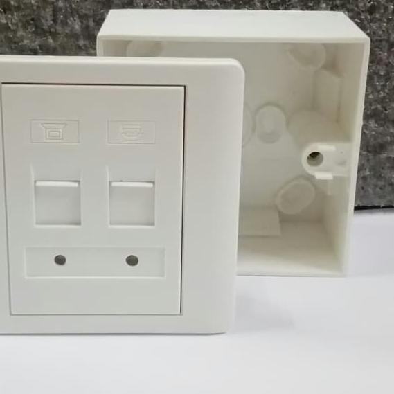 Jual FACE PLATE UTP+MODULAR+OUTBOW/OUTLET UTP+MODULAR RJ45/RJ11 OUTBOW ...