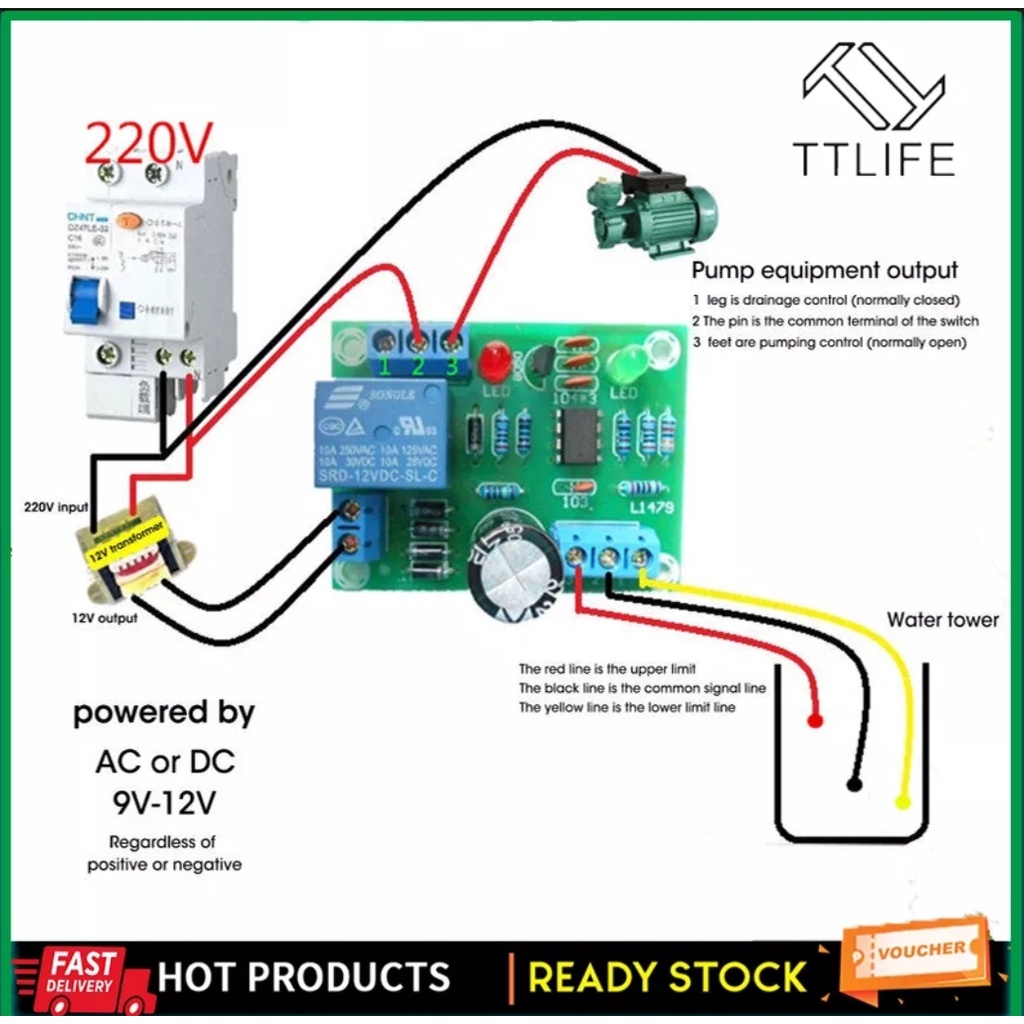 Jual Sensor ketinggian air module otomatis pompa air Liquid Water Level ...