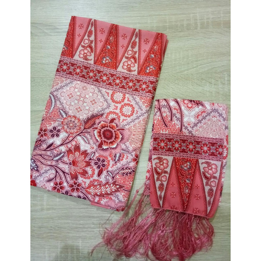 Jual Kain Rok Rumpal dan Selendang | Rok Kebaya Encim Merah jambu ...