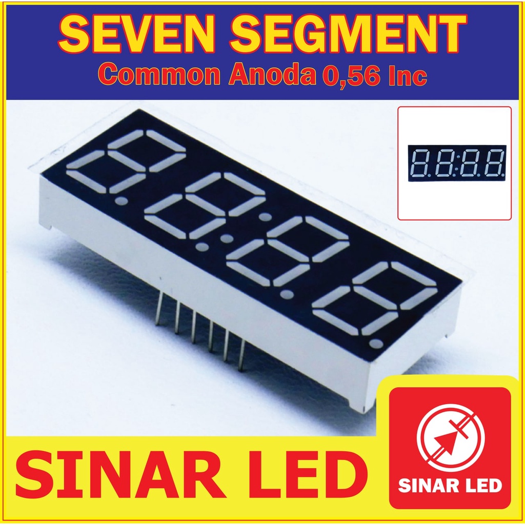 Jual 4 Digit bit 7 Segment Display 0,56" 0.56" Common Anoda Red LED ...